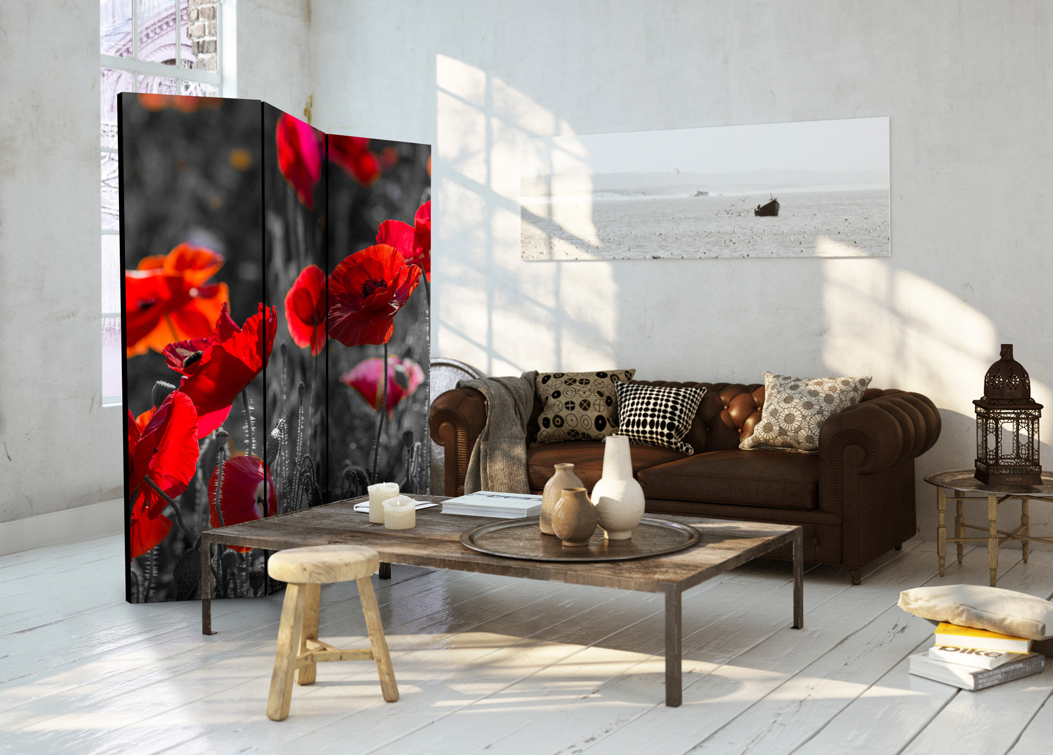 East Urban Home Room Divider - Red Poppies [Room Dividers] | Wayfair.co.uk